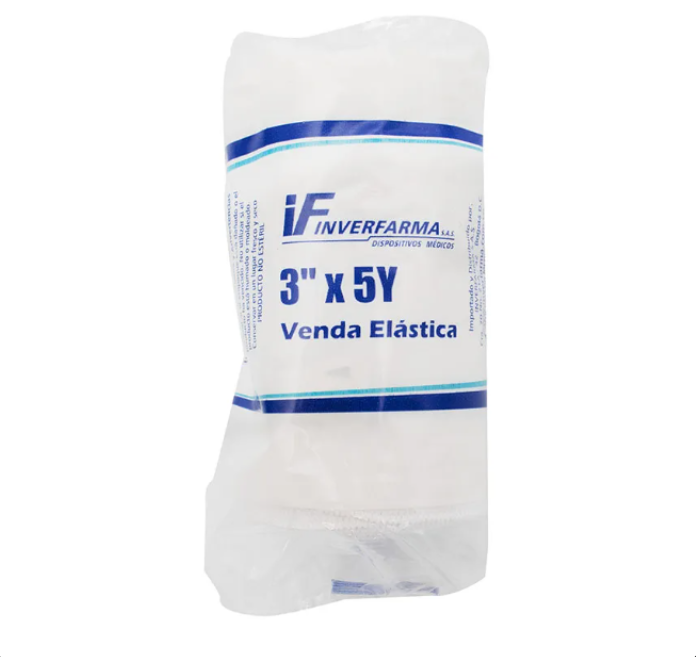 venda elastica 3 x 5 yardas c/piel blanco - Tjota